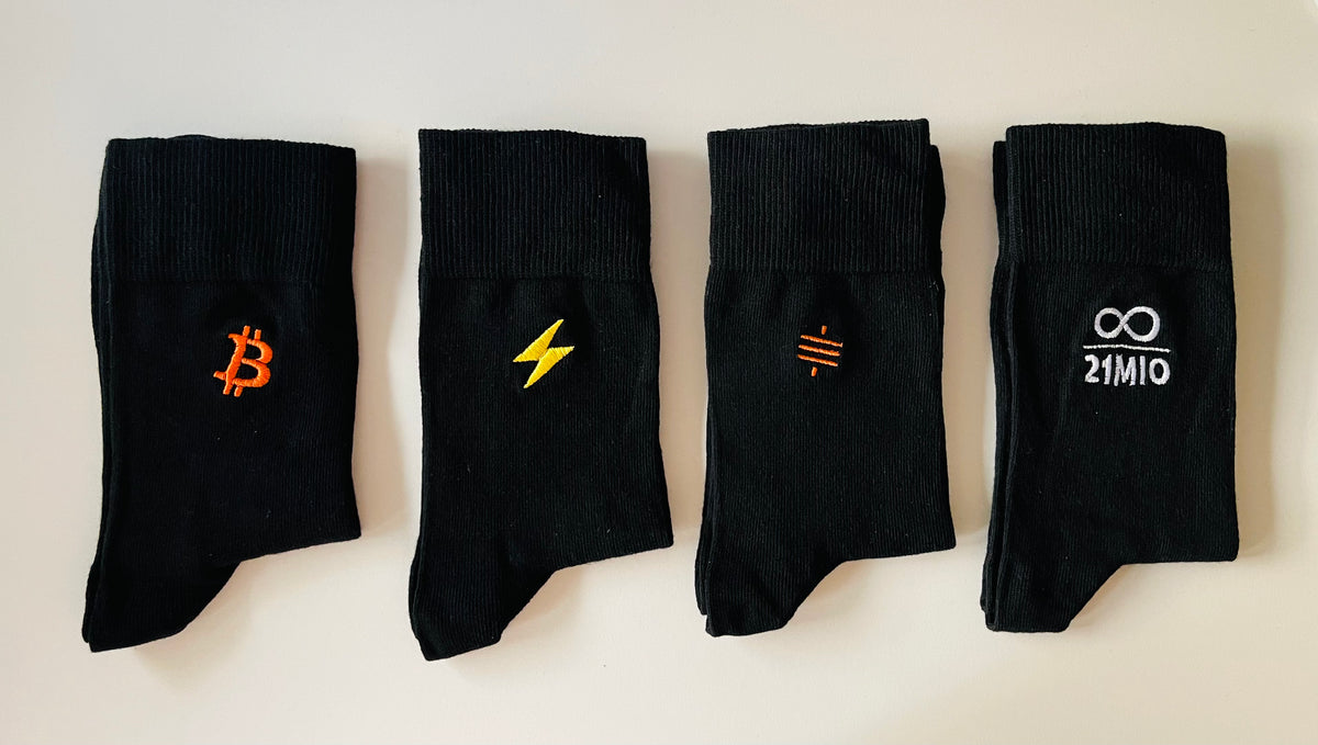 Pairs of Bitcoin Socks with Embroidered Symbols | Bitcoin Underwear ...